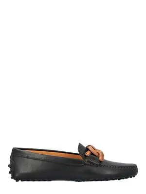 TOD'S Leather Slip-on Loafers With Horsebit Detailing - Black