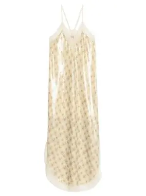 Zadig&Voltaire Zadig & Voltaire Ristyl Printed Sequin Maxi Dress Vanilla
