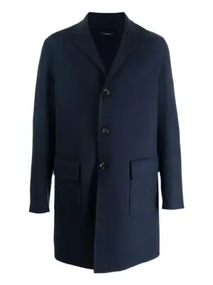 Colombo Notched-lapel Single-breasted Coat - Black