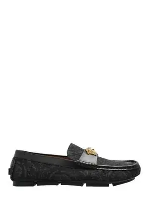 Versace Medusa Plaque Slip-on Loafers - Black