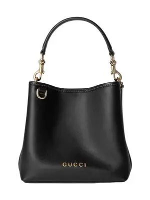 Gucci Gg Emblem Mini Bucket Bag - Black