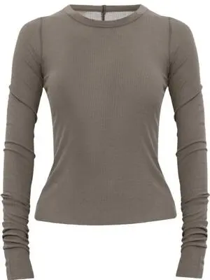 RICK OWENS Rick Owens Temple Cropped Rib Long Sleeve T-Shirt