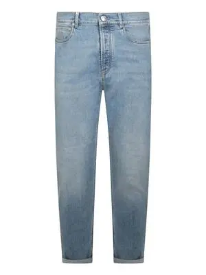 Brunello Cucinelli Distressed Straight-leg Jeans - Blue
