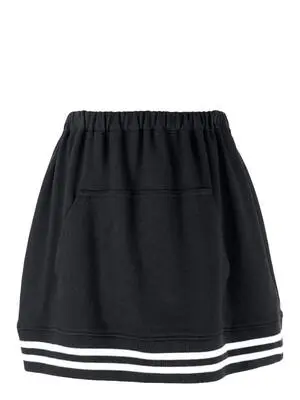Red Valentino Striped Rib Skirt - Black