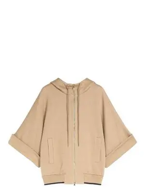 Max Mara Zip Up Hooded Casual Jacket - Brown