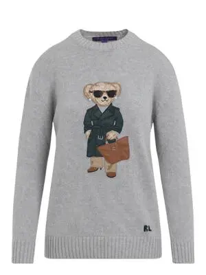 Ralph Lauren Polo Bear Crew Neck Jumper - Pearl Gray Mixed Color