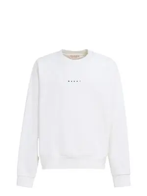 Marni Logo Printed Crewneck Sweatshirt - White