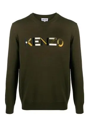 Kenzo Embroidered Logo Wool Jumper - Black