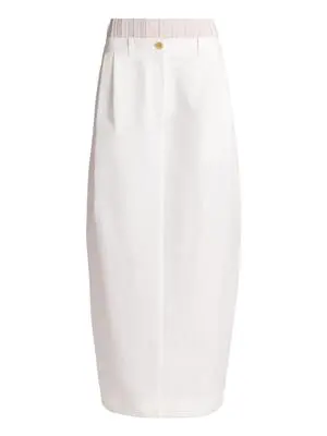 Khaite Pleated Midi Skirt - White