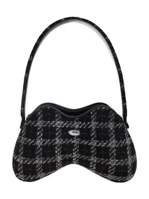 DIESEL® Double-d Houndstooth Shoulder Bag - Black