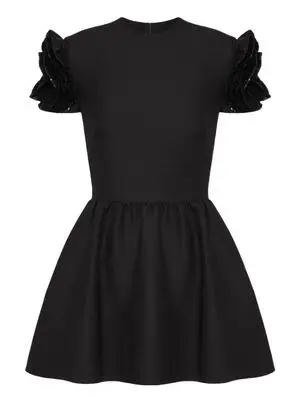 VALENTINO Valentino Ruffled Sleeve Crewneck Dress