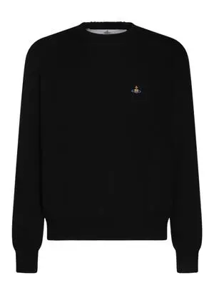 VIVIENNE WESTWOOD Alex Orb Embroidered Crewneck Jumper - Black