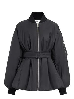 Alaïa Belted Zip-up Bomber Jacket - Black
