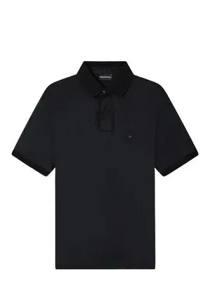 Emporio Armani Logo Short Sleeve Polo Shirt - Black