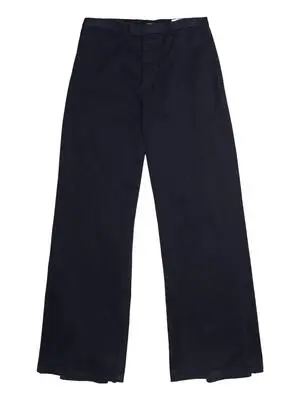 R13 High-waisted Wide-leg Trousers With Back Vents - Black