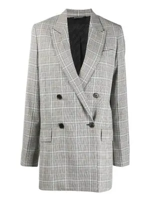 Givenchy Checkered Double-breasted Blazer - Gray