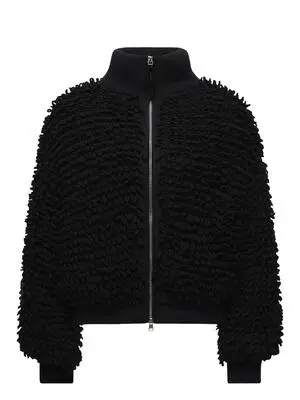 Moncler X Ee72 Edward Enninful Zip-up Wool Blend Cardigan - Black
