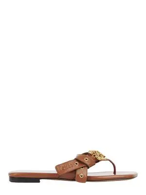 Chloé Mae Flat Sandals With Buckle Detail - Brown