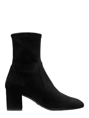 STUART WEITZMAN Stuart Weitzman Suede Almond Toe Block Heel Ankle Boots