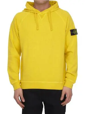 Stone Island Compass Patch Hoodie - Yellow