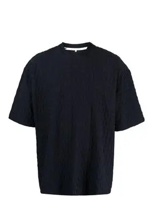 Sunnei Logo Embossed Crewneck T-shirt - Black