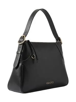Gucci Gg Emblem Large Shoulder Bag - Black