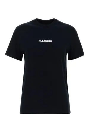 JIL SANDER Logo Printed Crewneck T-shirt - Black