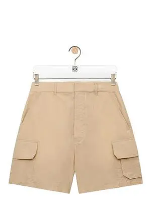 Loewe Cargo Shorts In Cotton Blend - Light Beige
