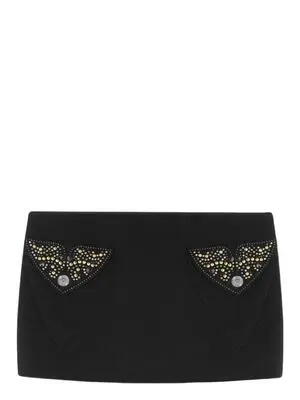 Versace Embellished Mini Skirt - Black