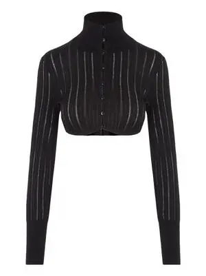 Alaïa Long-sleeved Knitted Cardigan - Black