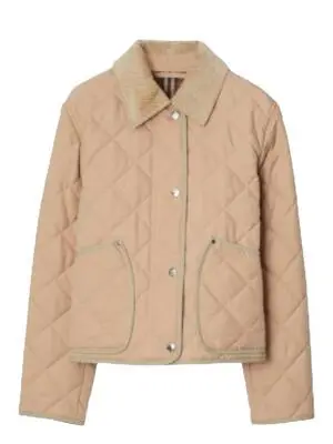 Burberry Burberry Quilted Long-Sleeve Jacket With Corduroy Collar Brown