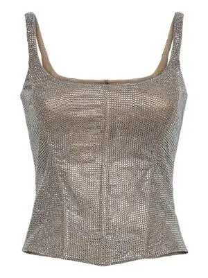 Giuseppe Di Morabito Embellished Bustier Top - Gray