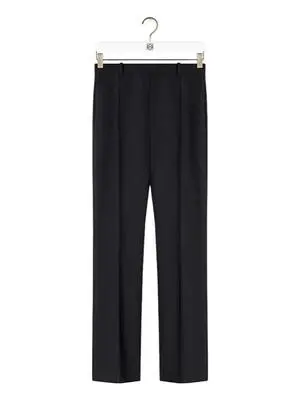 Loewe Wool And Silk Pleated Trousers - Black