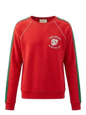 Gucci Tiger Head Printed Sweatshirt - Red