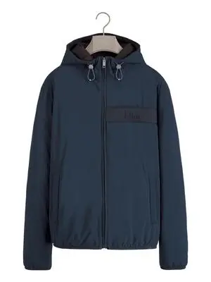 Dior Hooded Jacket With Zipper Closure - Blue