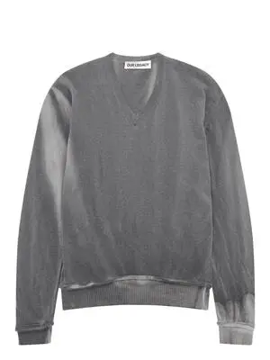 Our Legacy Spray Dye V-neck Knitwear - Gray