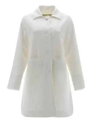 Herno Herno AUDREY Long-Sleeved Coat With Satin Trim Pockets Gray