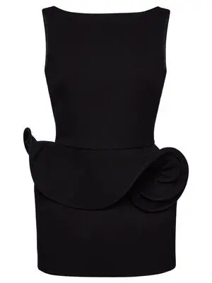 Magda Butrym Sleeveless Backless Sheath Dress With Floral Appliqu - Black