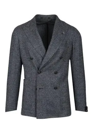 Tagliatore Tagliatore Double-Breasted Blazer With Notched Lapel Grey