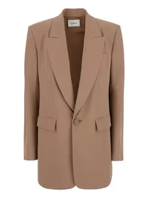 Saint Laurent Single-breasted Long-sleeved Jacket - Brown