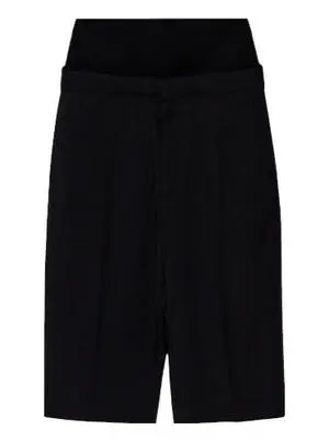 Alaïa Gabardine High-waisted Wide-leg Bermuda Shorts - Black