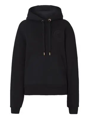 Burberry Logo Embroidered Hoodie - Black
