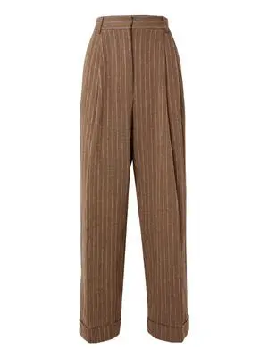 Dries Van Noten Wide Leg Tailored Trousers - Brown