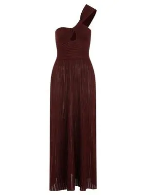 Gabriela Hearst Altura One-shoulder Ribbed Knit Maxi Dress - Brown