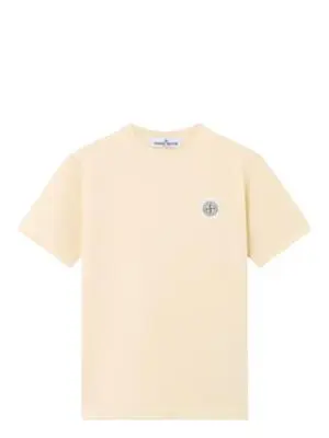 Stone Island Stone Island Logo Patch Cotton T-Shirt Ivory
