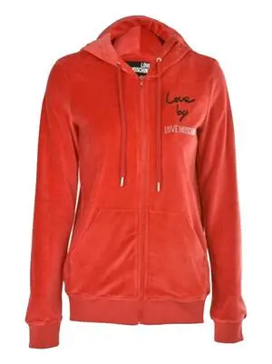 Moschino Printed Logo Zip-up Jacket - Red