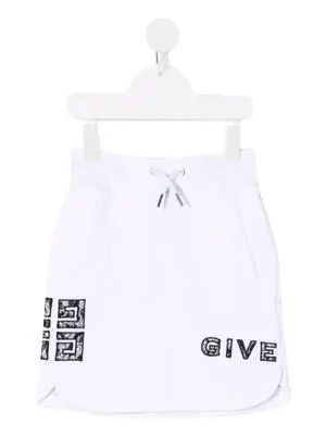 Givenchy Embroidered Logo Cotton Skirt - White
