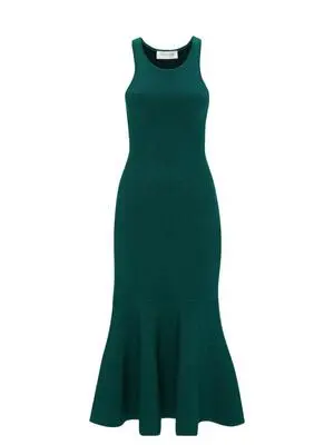 Victoria Beckham Scoop Neck Sleeveless Midi Dress - Green