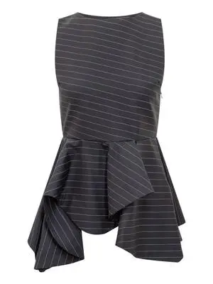 J.W.ANDERSON Pinstriped Peplum Top - Black
