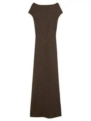 Max Mara Viscose And Lurex Yarn Maxi Dress - Maroon
